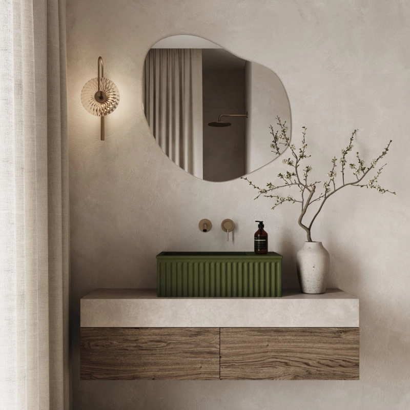 Lustro MERINGO o nieregularnym kształcie – różne rozmiary i kolory